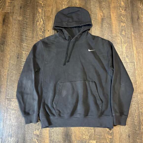 Nike | Shirts | 20s Nike Off Center Swoosh Hoodie | Poshmark